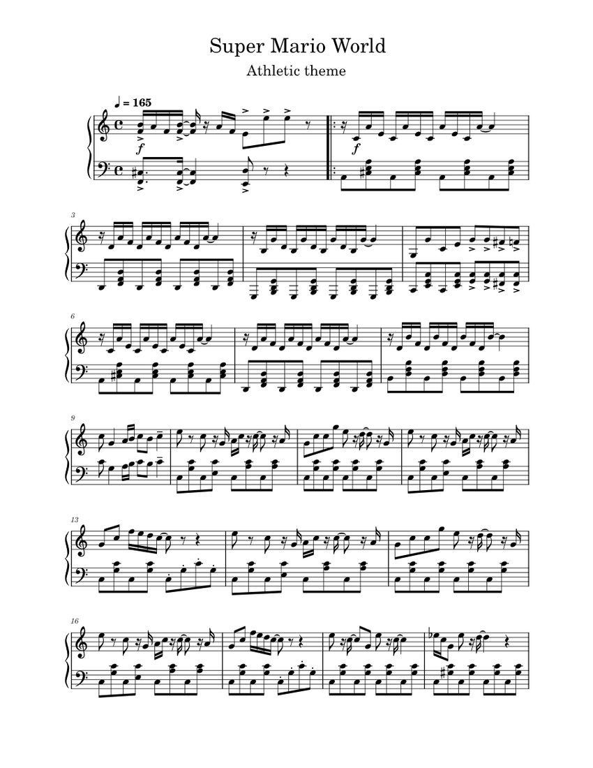 Super Mario World Athletic Theme – Koji Kondo Super Mario World ...