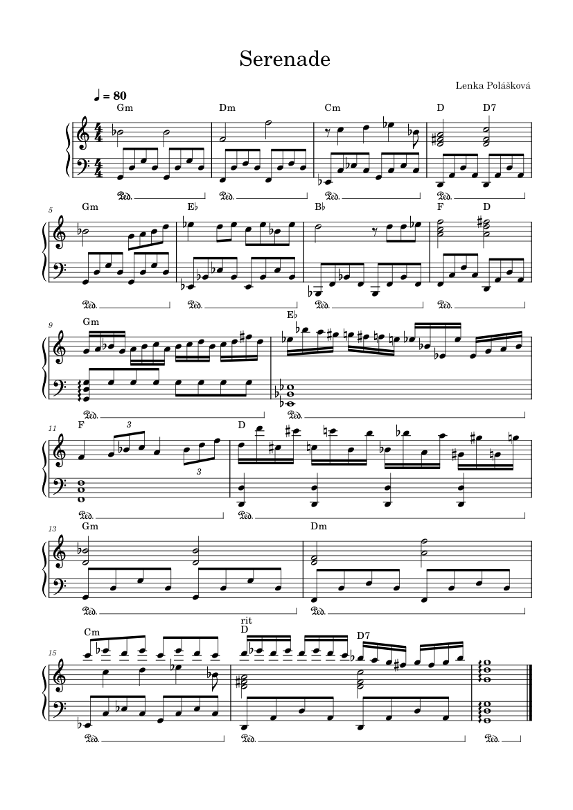 Serenade - Lenka Polášková Sheet music for Piano (Solo) | Musescore.com