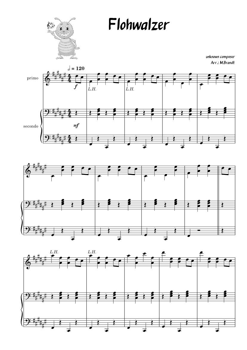 Flohwalzer Sheet music for Piano (Piano Four Hand) | Musescore.com