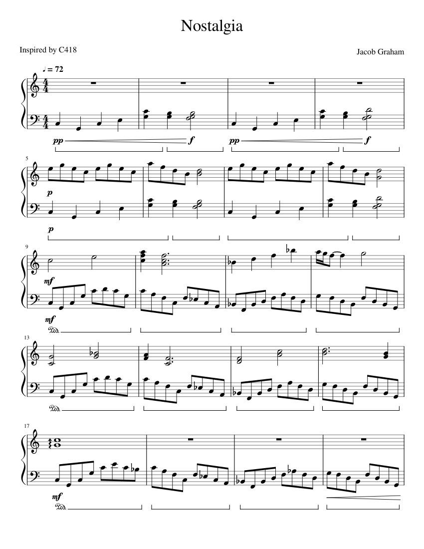 Nostalgia Sheet music for Piano (Solo) Easy | Musescore.com