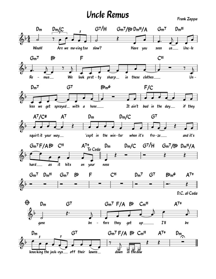 Uncle Remus Sheet music for Piano (Solo) | Musescore.com