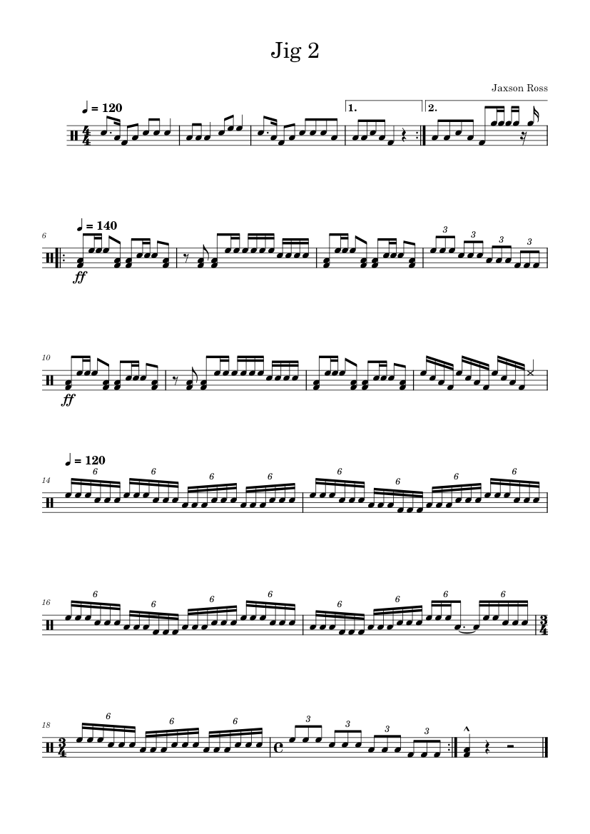 Jig 2 – Thomas Beecham Jig 2 Sheet music for Tenor drum (Solo ...