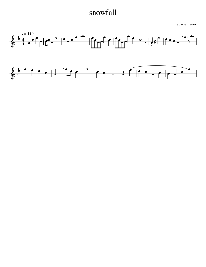 snowfall Sheet music for Flute (Solo) | Musescore.com