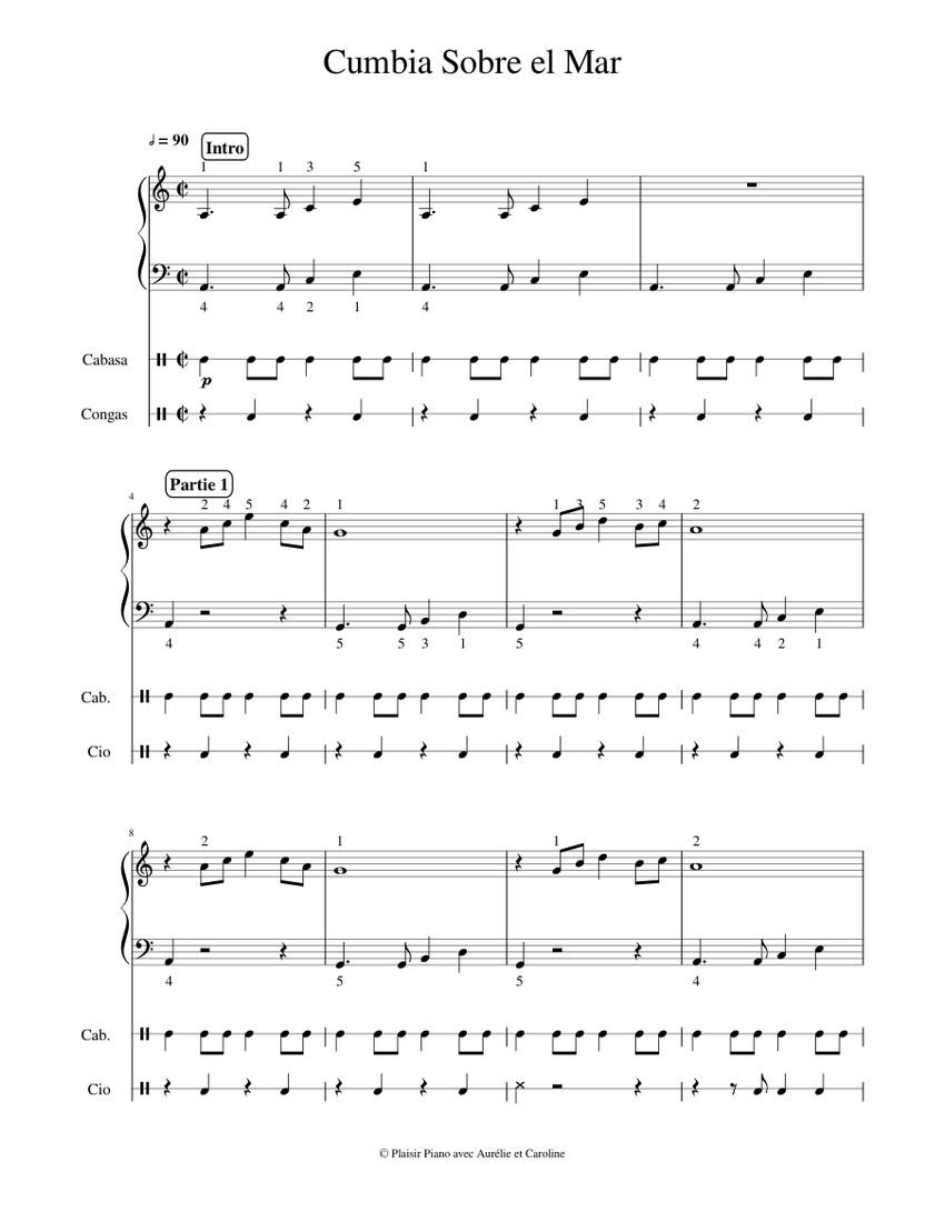 Cumbia Sheet music for Cabasa, Conga (Mixed Duet) | Musescore.com