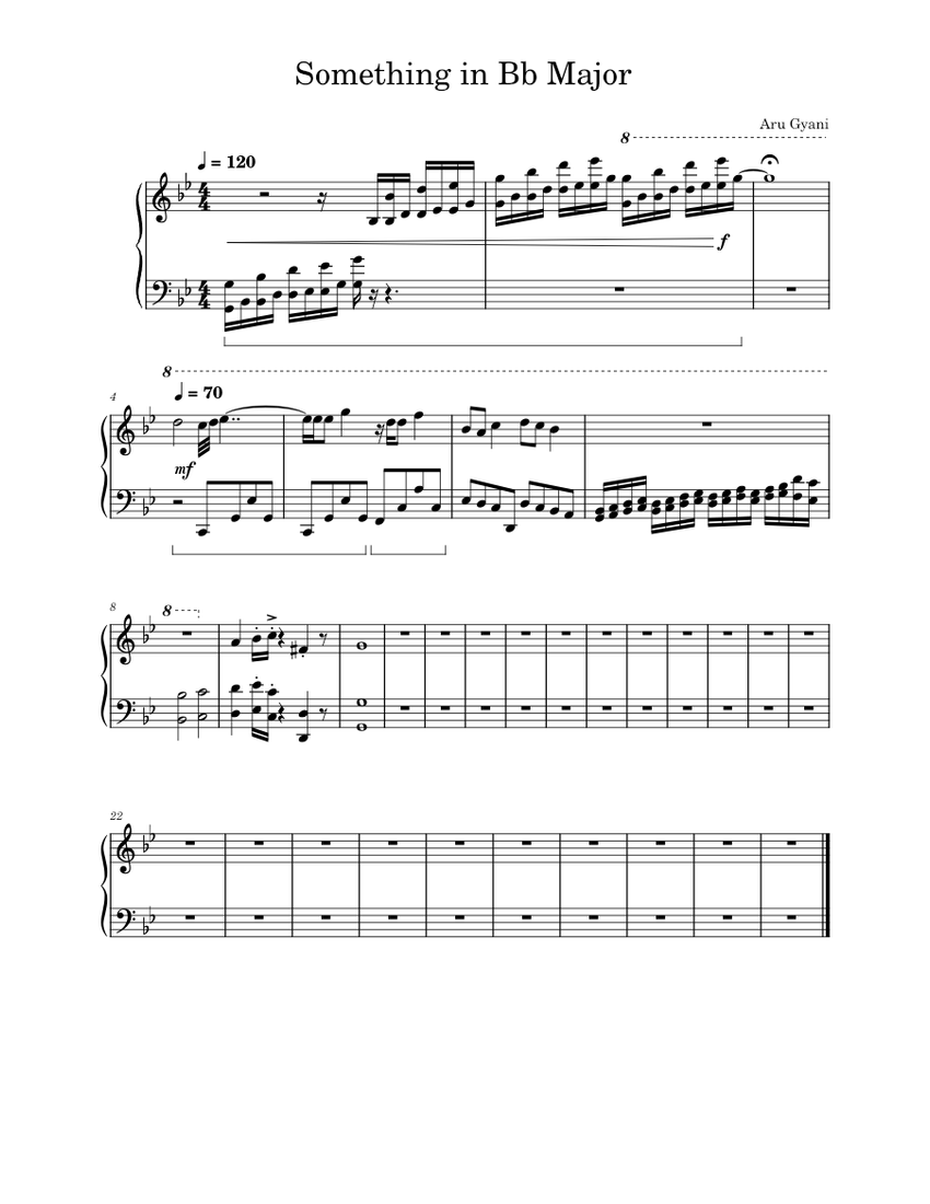 Something in Bb Major Sheet music for Piano (Solo) | Musescore.com