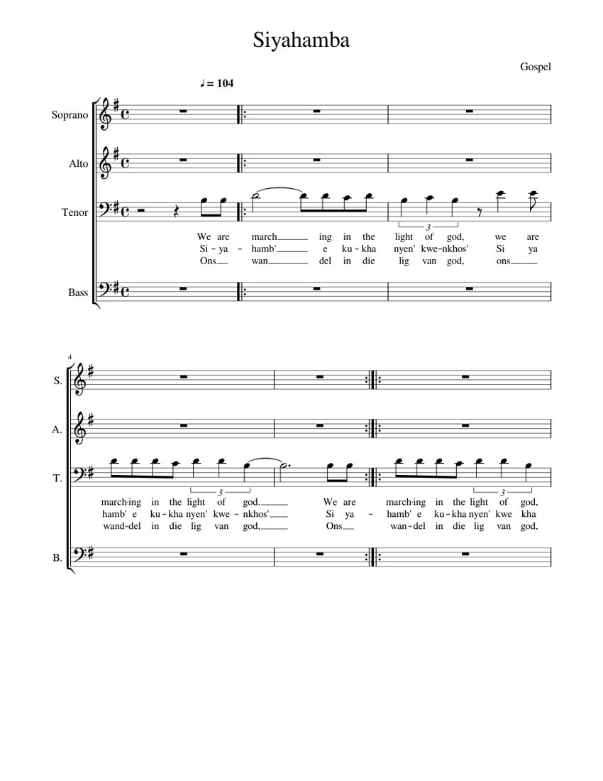 Siyahamba - piano tutorial