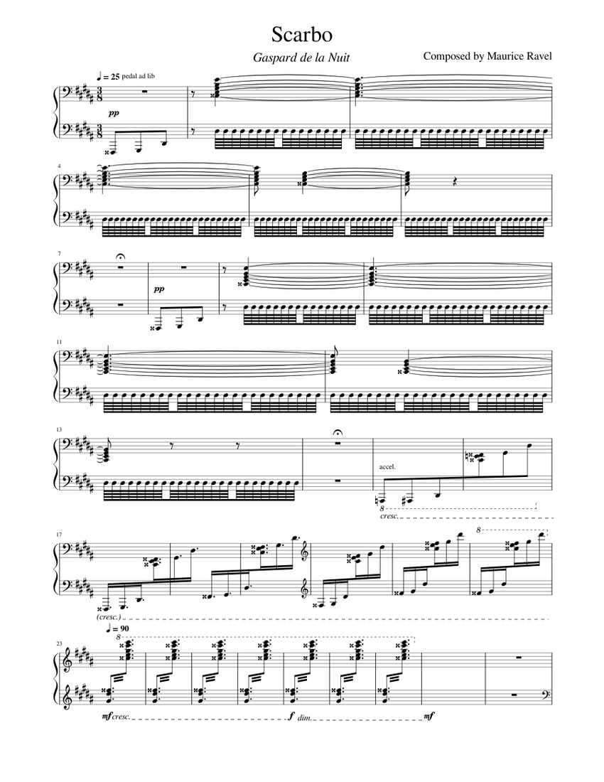 Gaspard de la Nuit: Scarbo – Maurice Ravel Sheet music for Piano (Solo ...