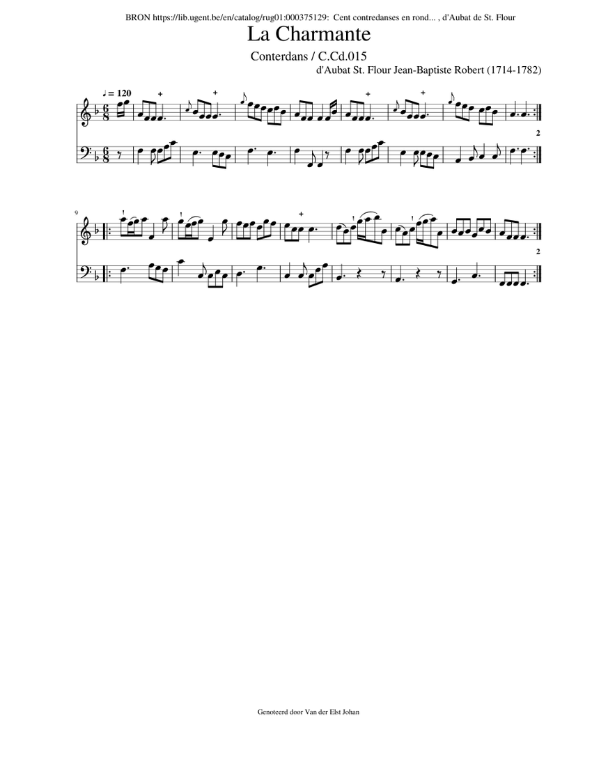 La Charmante (C.Cd.015) Sheet music for Violin, Cello (String Duet ...