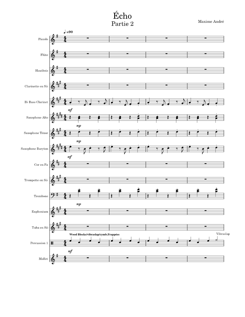 Écho Sheet music for Trombone, Euphonium, Tuba, Flute piccolo & more ...