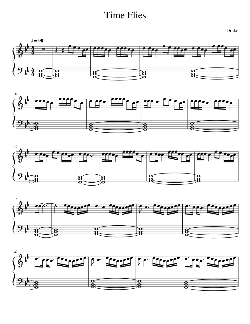 Time Flies - Drake Sheet music for Piano (Solo) | Download and print in ...