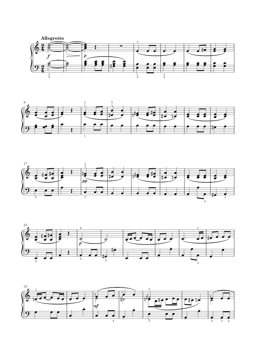 Symphony No.7, Op.92 Sheet music for Piano by Ludwig van Beethoven ...