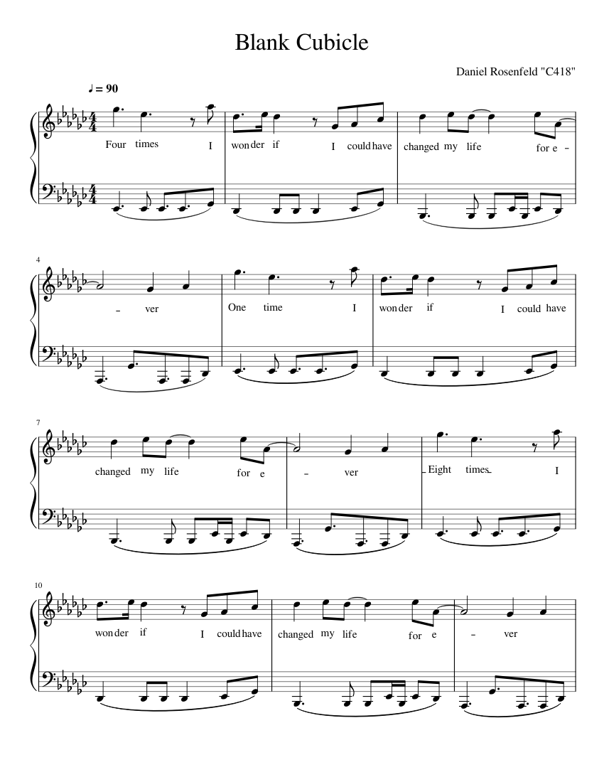 C418 - Blank Cubicle Sheet music for Piano (Solo) Easy | Musescore.com