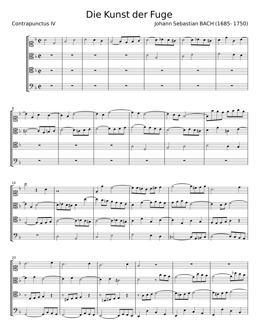 Die Kunst der Fuge, BWV 1080 - Johann Sebastian Bach Sheet music for ...