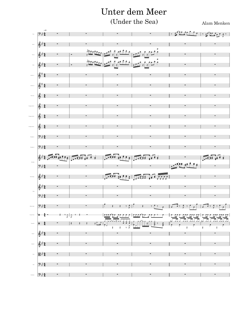 Under the Sea (Unter dem Meer) The Little Mermaid for Orchestra Sheet ...