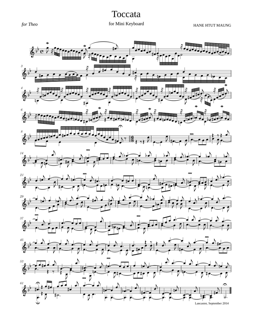 Toccata for Mini-Keyboard Sheet music for Piano (Solo) | Musescore.com