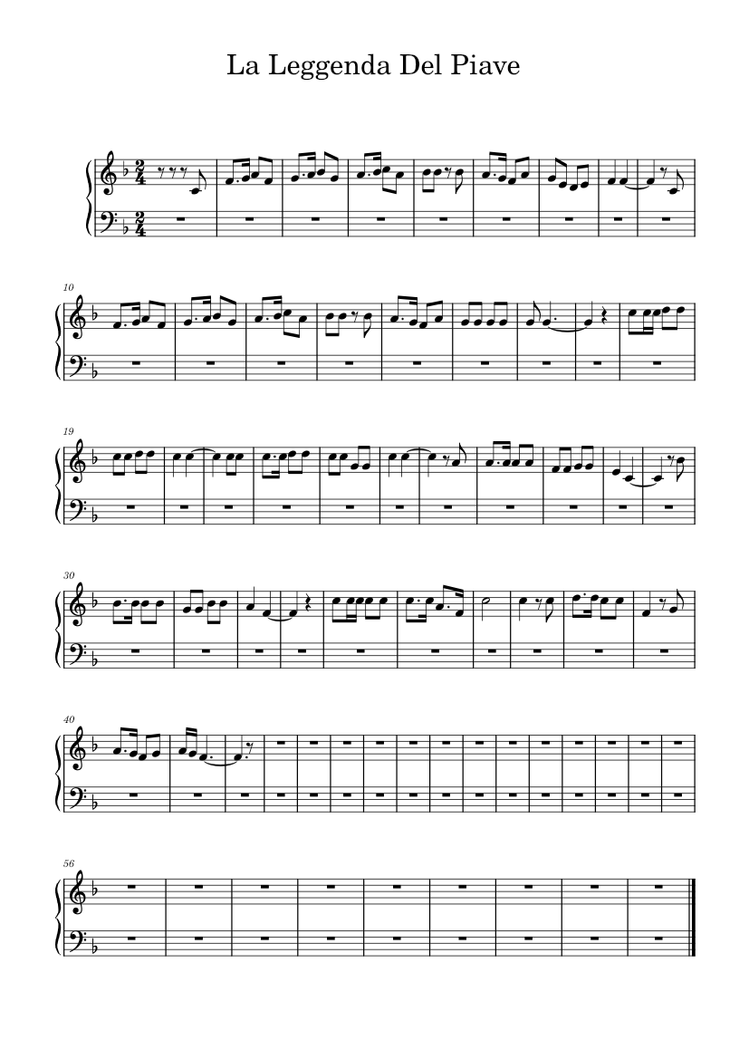 La Leggenda Del Piave – E.A. Mario La leggenda del piave Sheet music ...