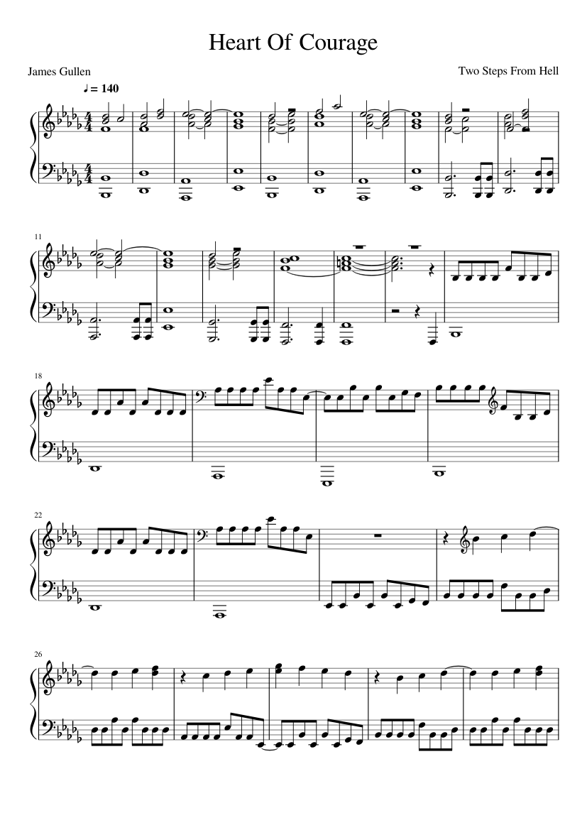 Heart Of Courage Sheet music for Piano (Solo) Easy | Musescore.com