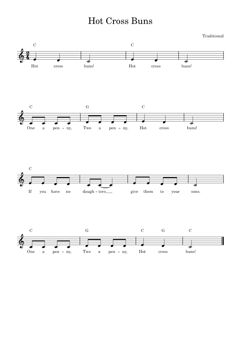 Chapter 1 - Hot Cross Buns Sheet music for Piano (Solo) Easy ...