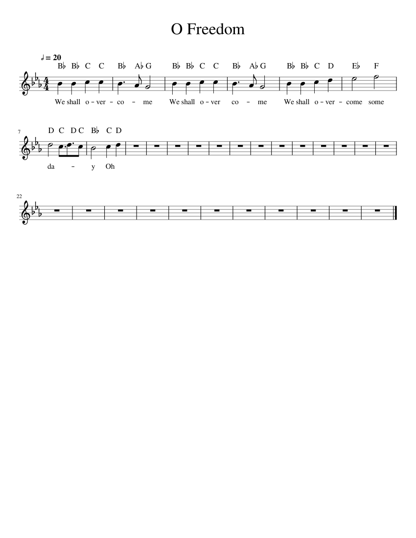 O Freedom Sheet music for Piano (Solo) | Musescore.com