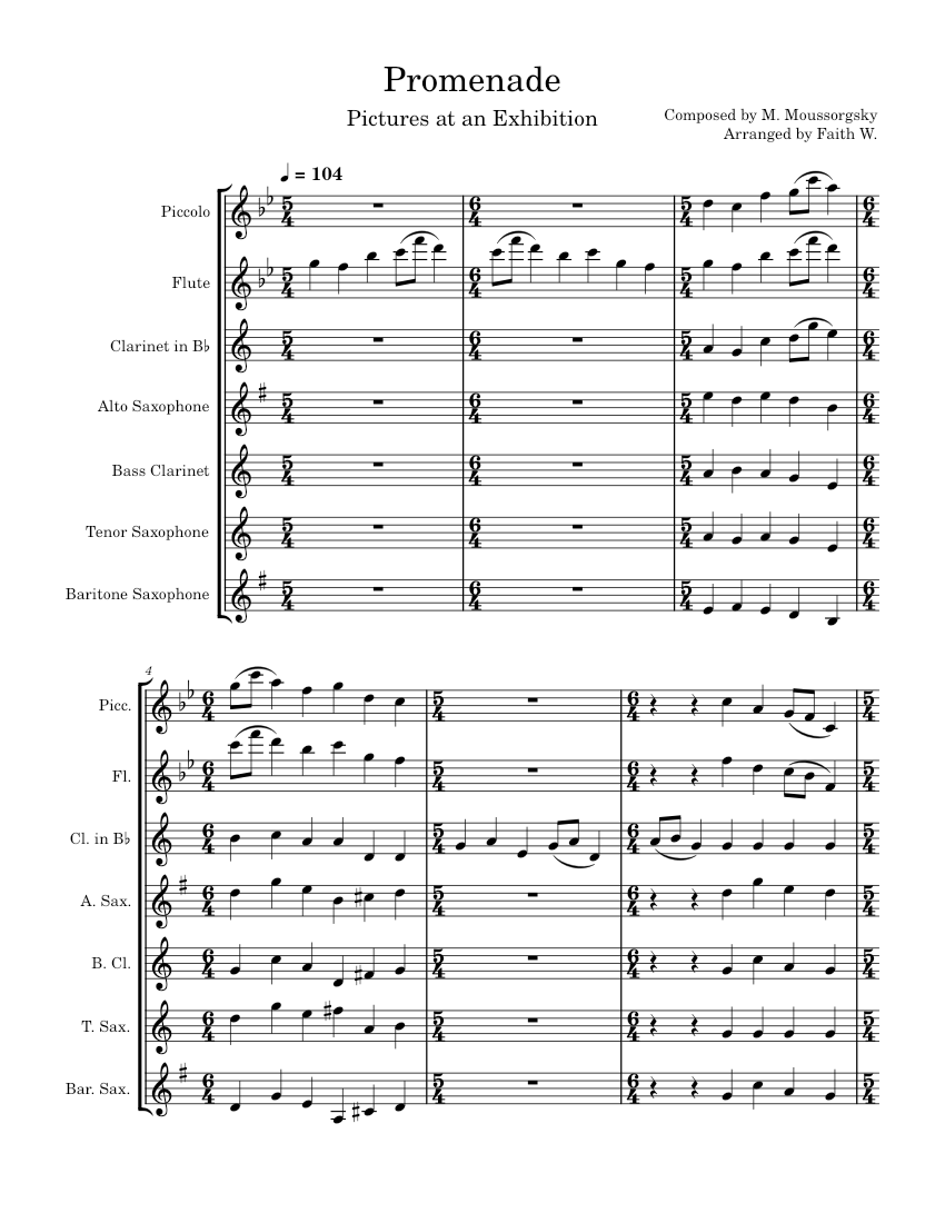 Promenade 1 from Pictures at an Exhibition – Modest Mussorgsky ...