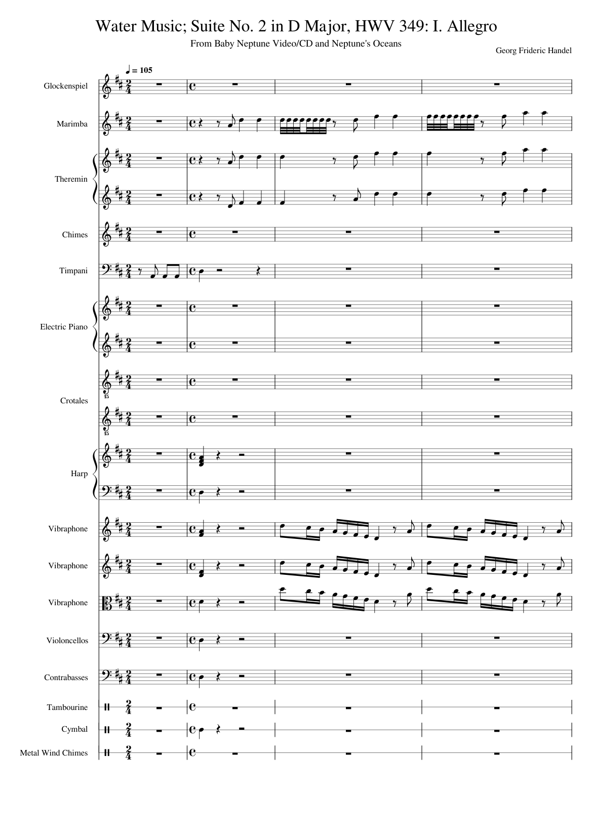 Water Music, HWV 348-350 – Georg Friedrich Händel Sheet Music for Piano ...