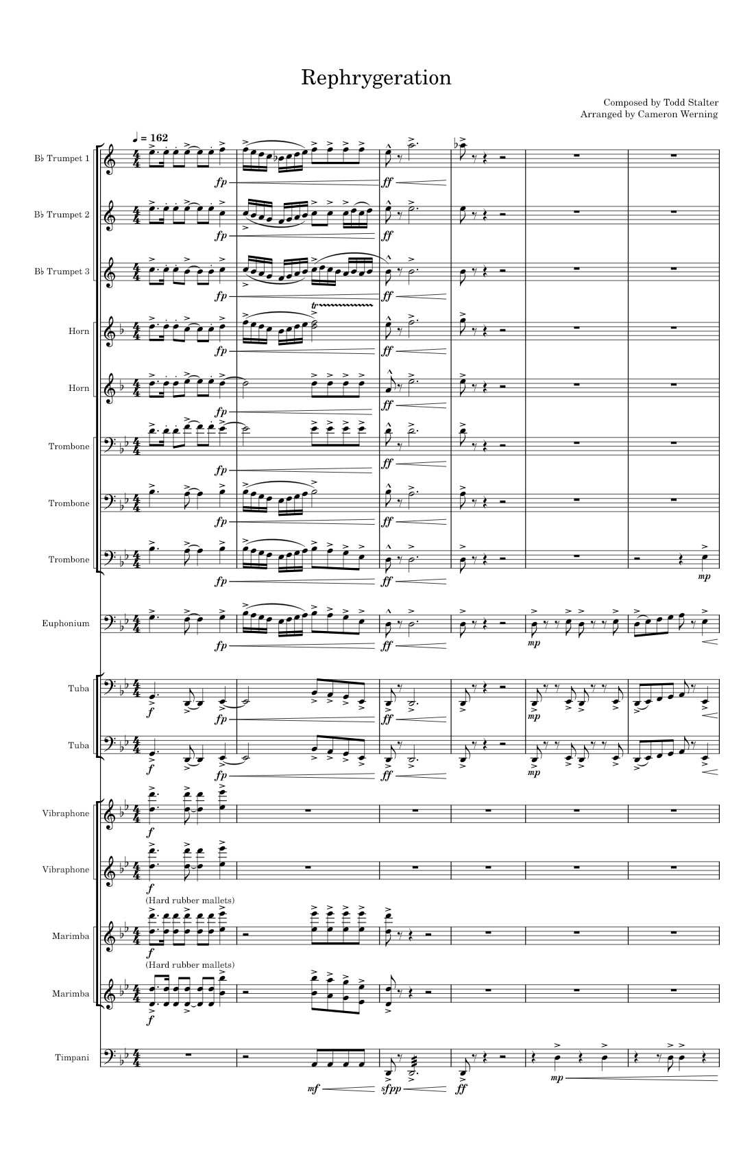 "Rephrygeration" for Marching Ensemble – Todd Stalter Sheet music for ...