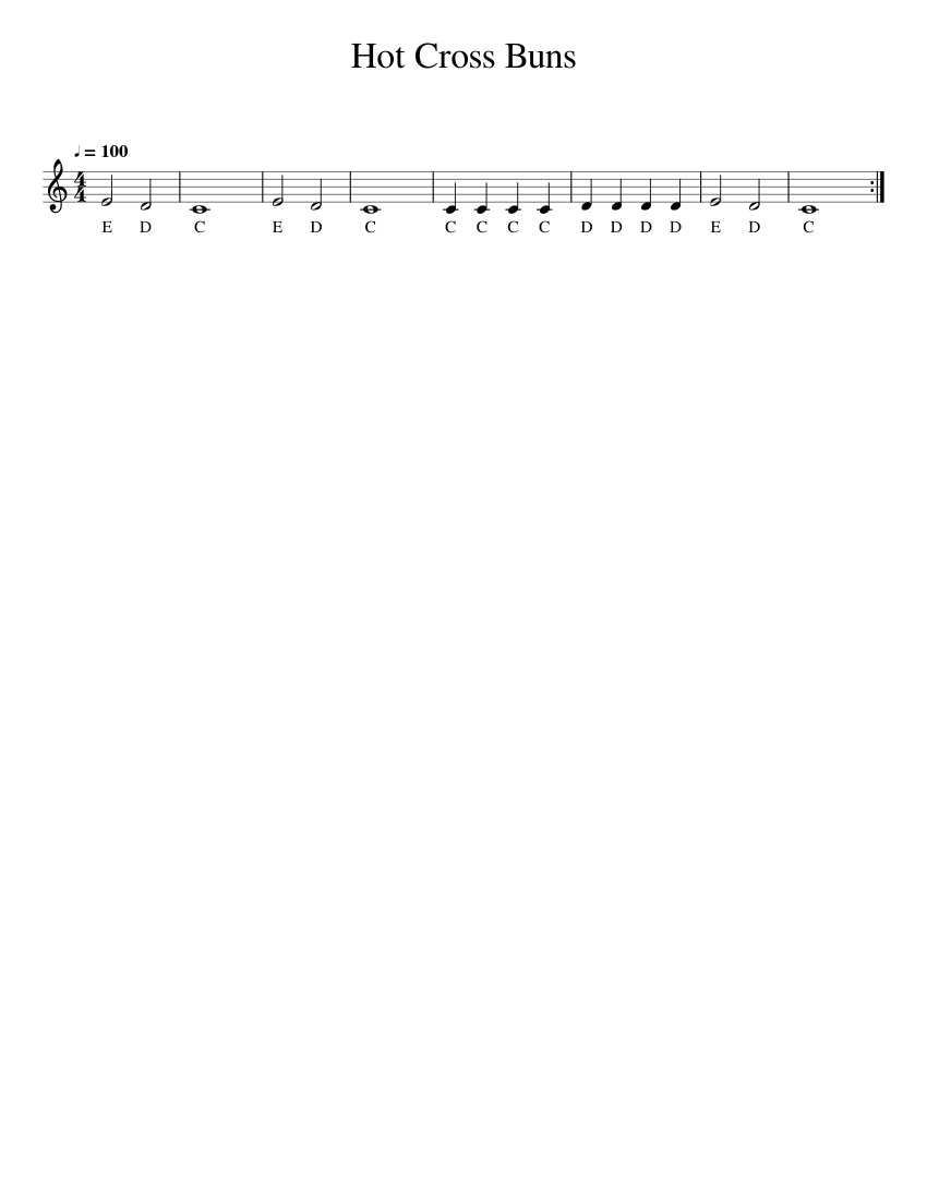 Hot_Cross_Buns Sheet music for Piano (Solo) Easy | Musescore.com