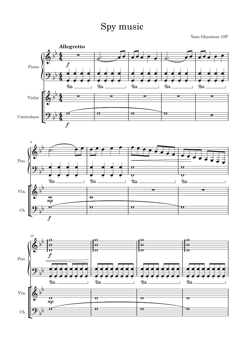 spy music Sheet music for Piano, Violin, Woodwinds (other) (Piano Trio ...