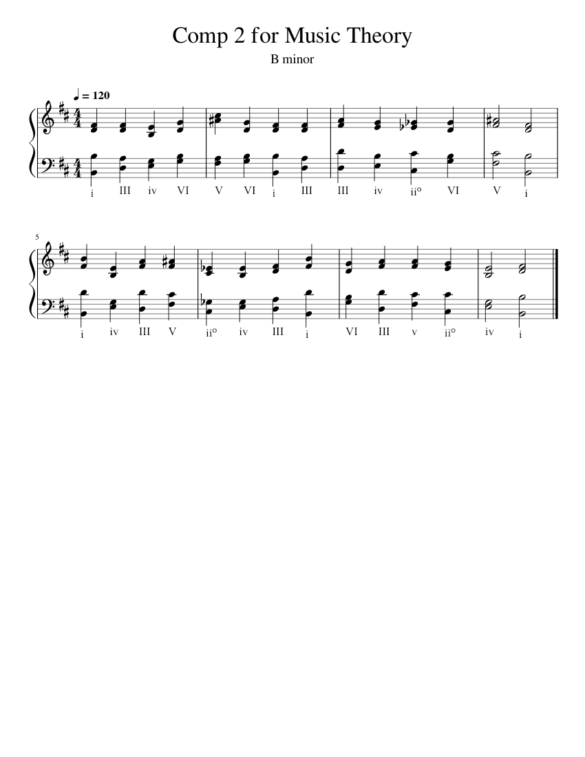 Comp 2 for Music Theory Sheet music for Piano (Solo) | Musescore.com