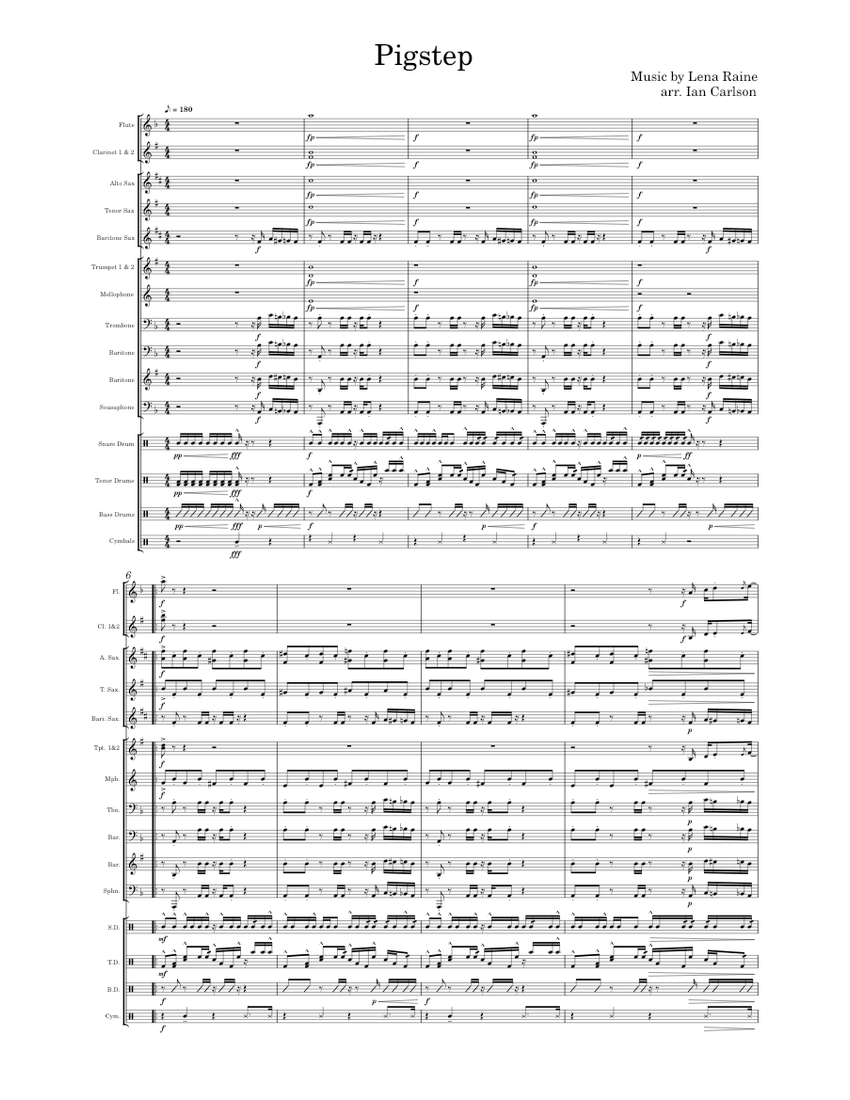 Pig Step – Lena Raine Pep Tune Sheet music for Trombone, Flute ...