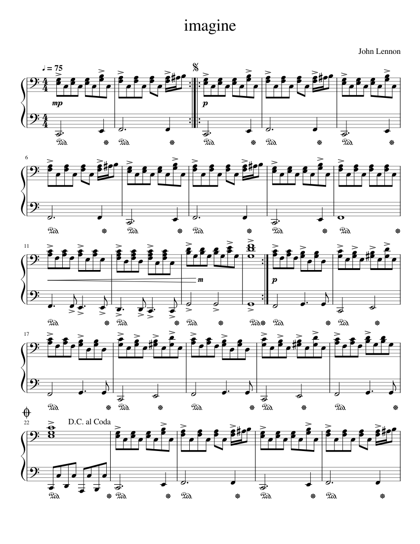 imagine Sheet music for Piano (Solo) | Musescore.com