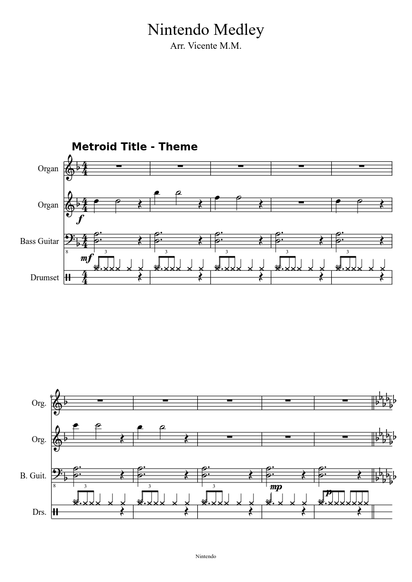Nintendo Medley (WIP) Sheet music for Organ (Mixed Duet) | Musescore.com