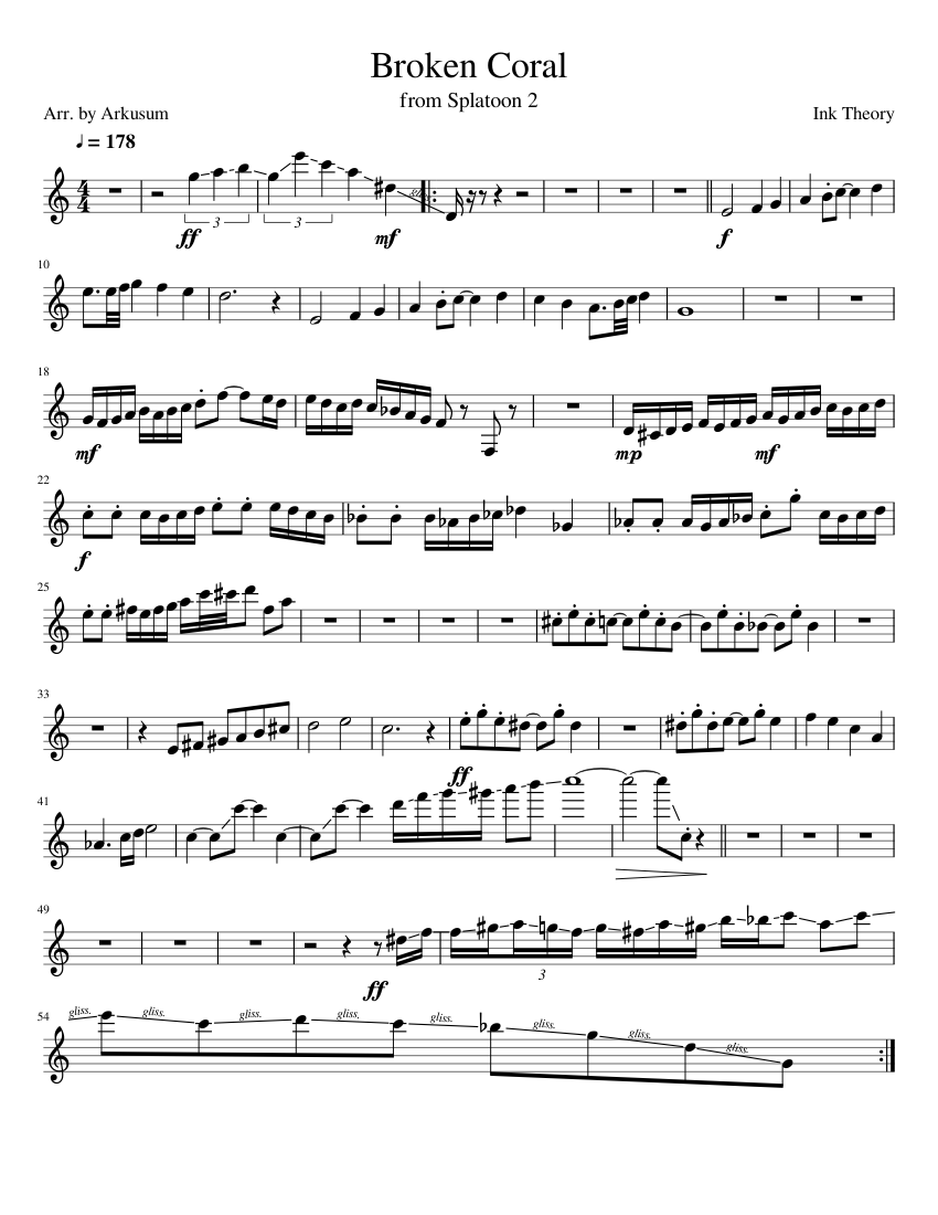 Splatoon 5 Sheet music for Trumpet in b-flat (Solo) | Musescore.com