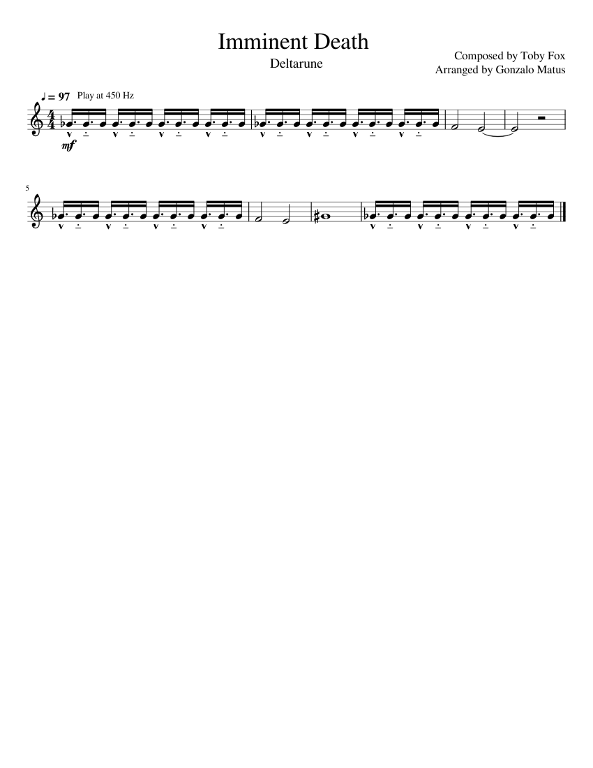 Imminent Death - Violin Solo Sheet music for Violin (Solo) | Musescore.com