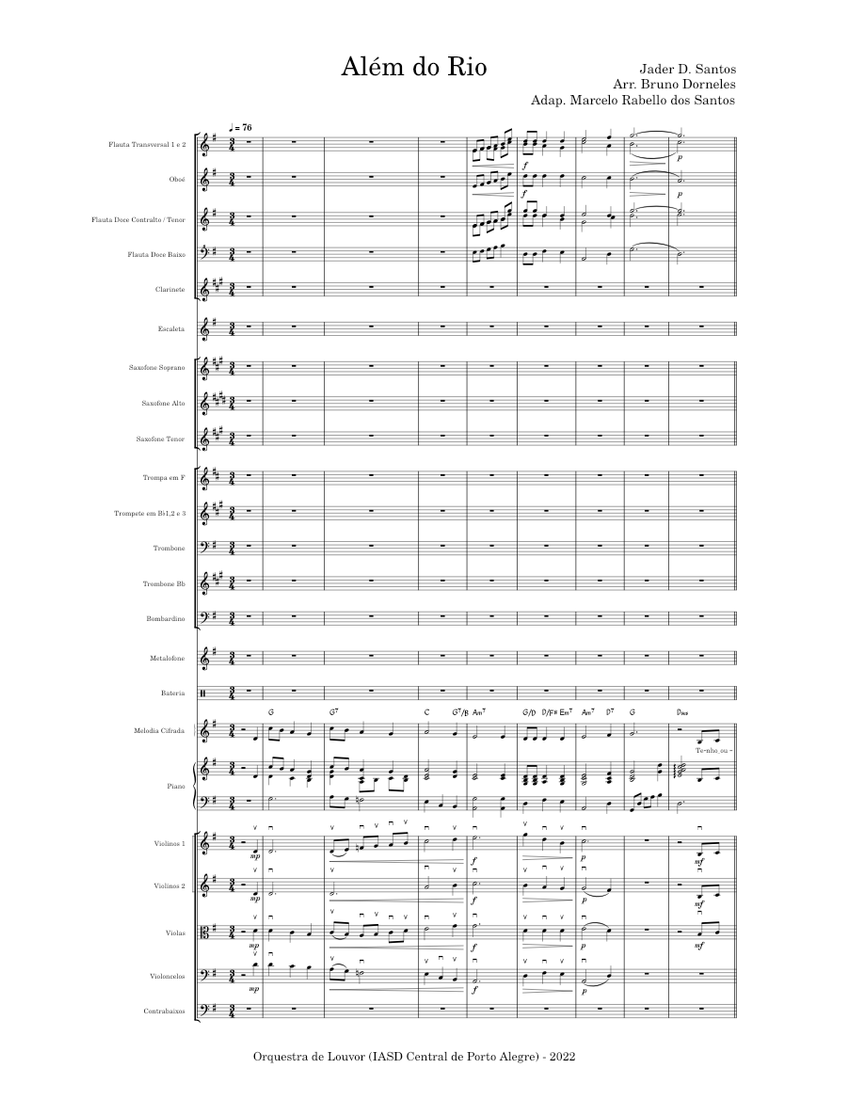 Além do Rio – JADER DORNELLES SANTOS Sheet music for Piano, Trombone, Euphonium, Flute & more ...