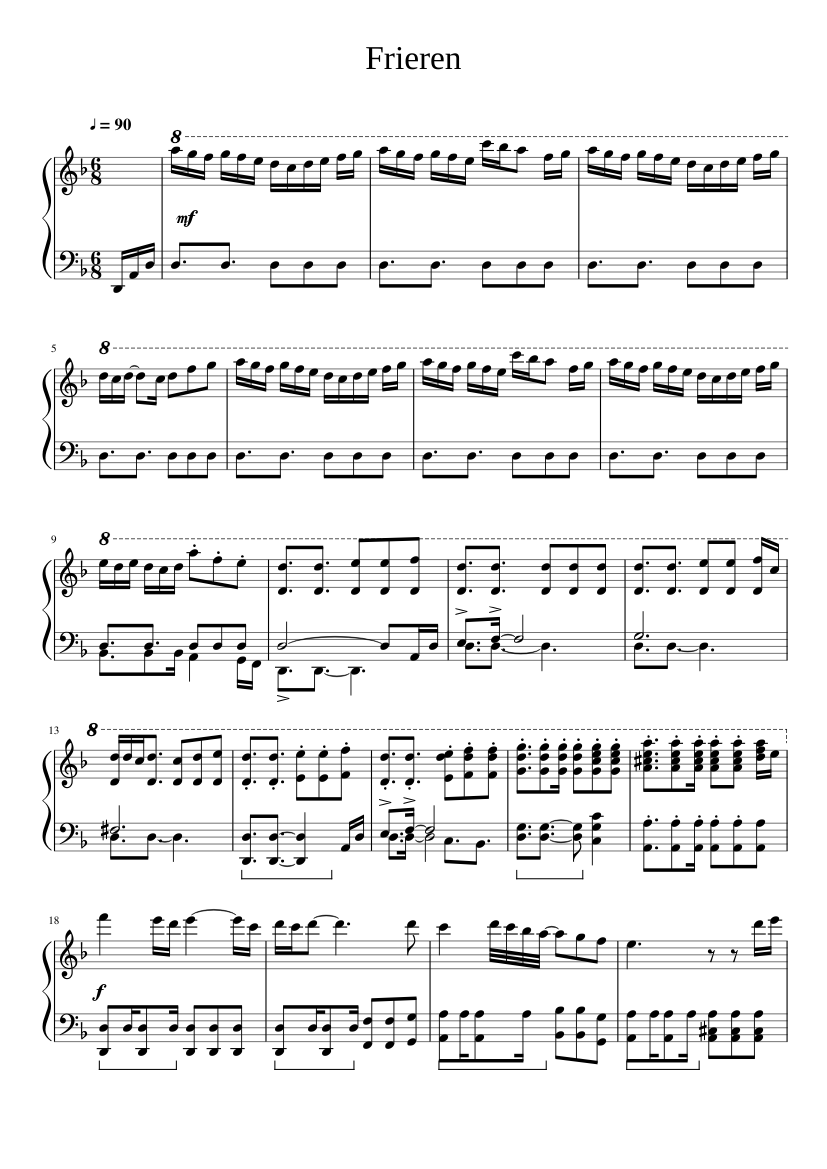 Frieren Battle Music – Evan Call Sheet Music for Piano (Solo ...