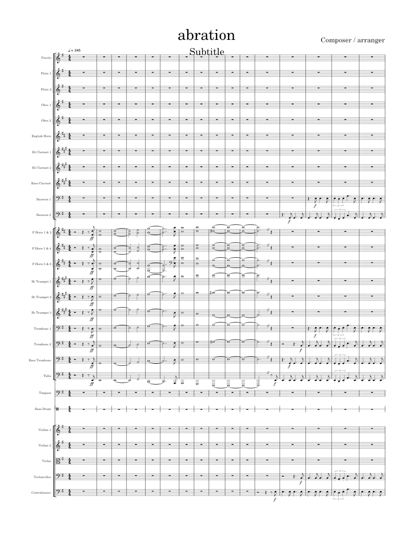 abrasion Sheet music for Trombone, Tuba, Flute, Oboe & more instruments ...