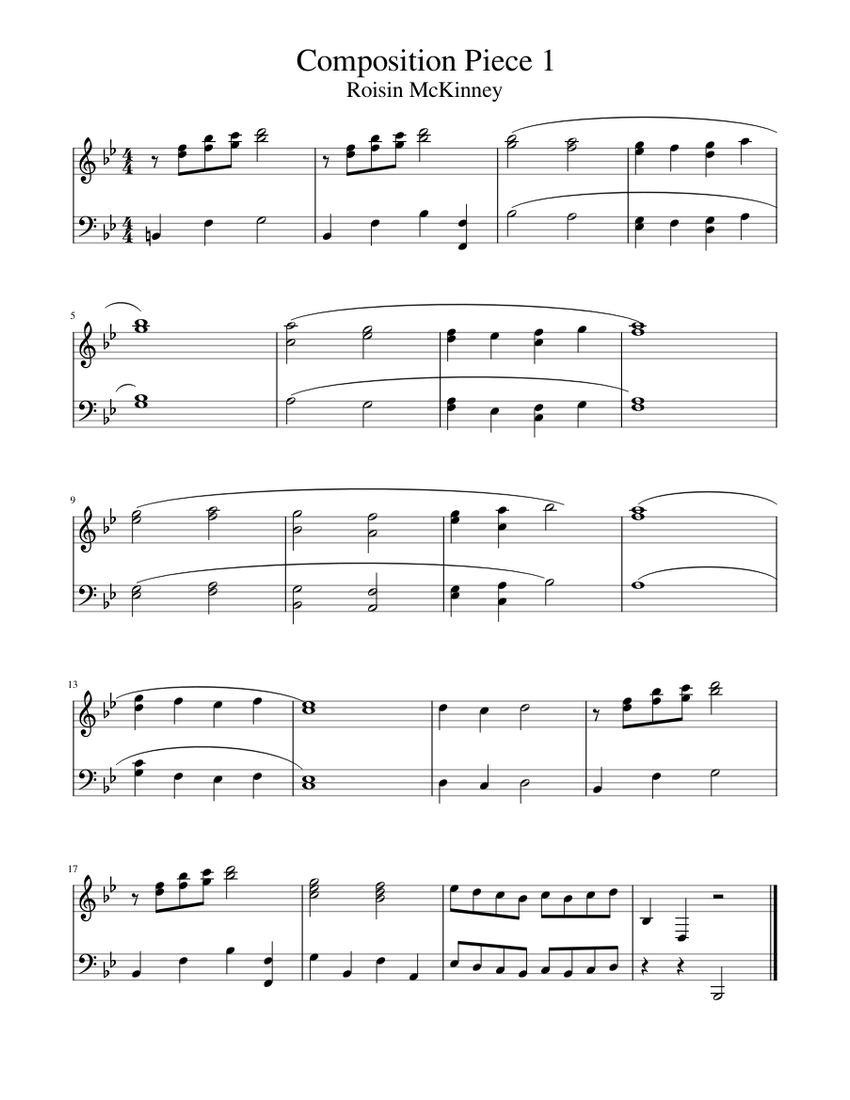 Composition Piece 1 Sheet music for Piano (Solo) Easy | Musescore.com