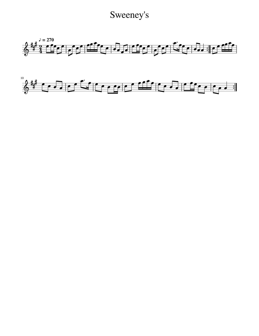 Sweeney's Sheet music for Piano (Solo) | Musescore.com