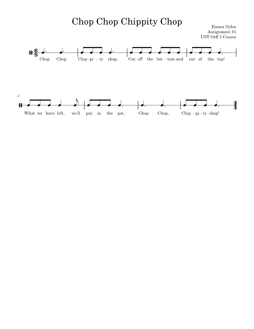 Chop Chop Chippity Chop Sheet music for Drum group (Solo) | Musescore.com