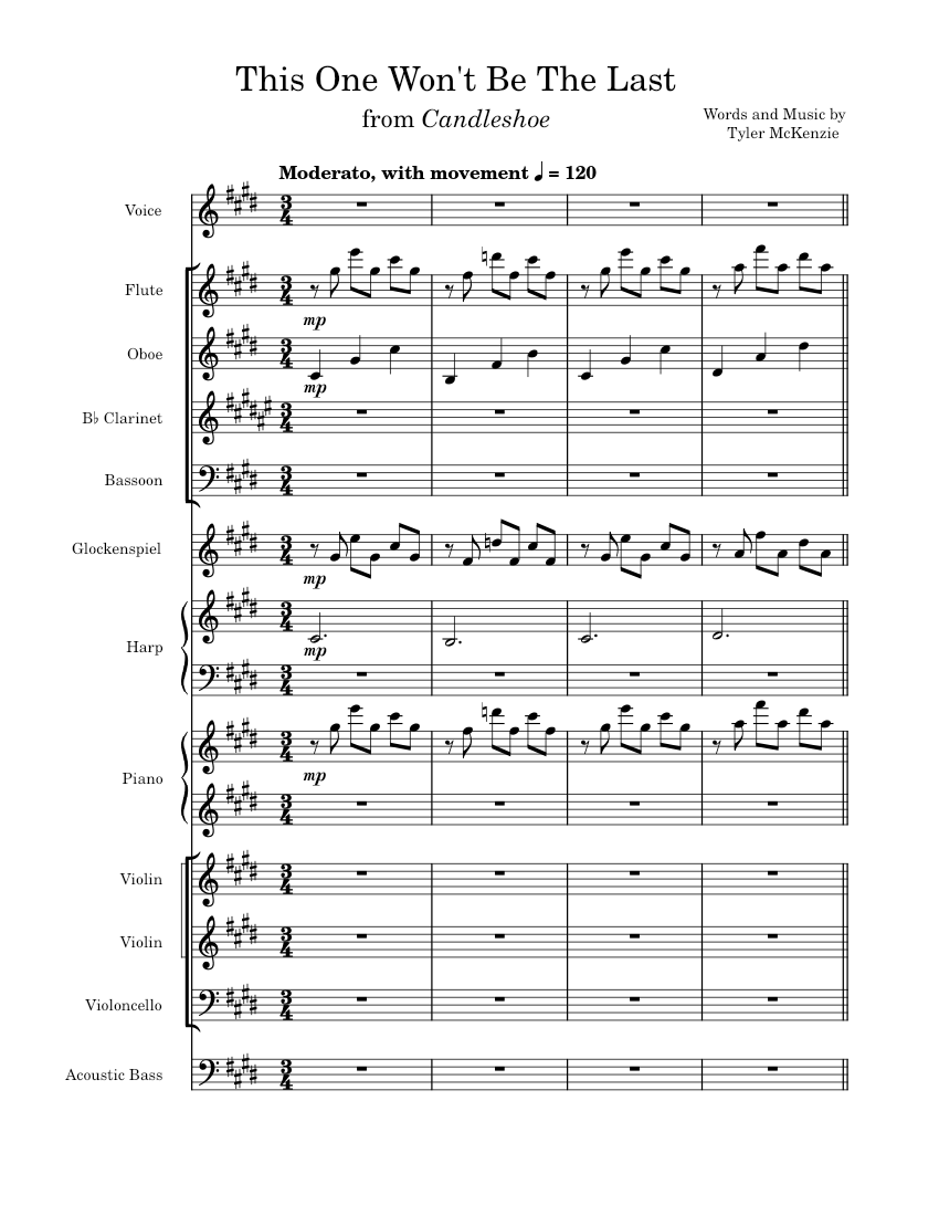 This One Won't Be The Last Full Orchestration Sheet music for Piano, Vocals, Flute, Oboe & more ...
