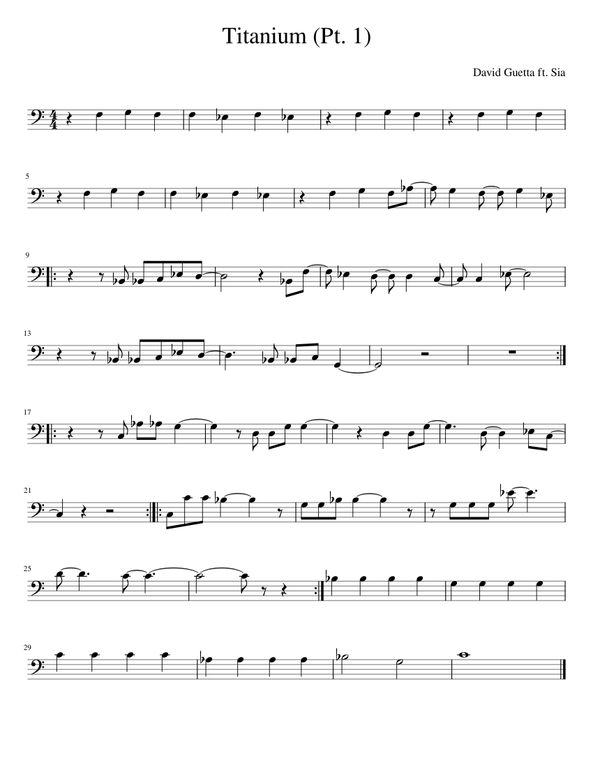 Titanium (Pt.1 Sheet music for Trombone (Solo) | Musescore.com
