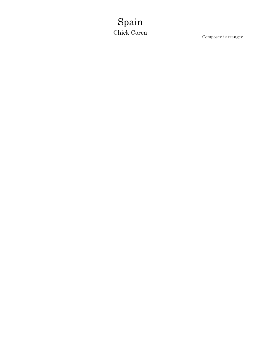 Spain – Chick Corea Sheet Music with Chords for Piano, Trombone, Flute ...