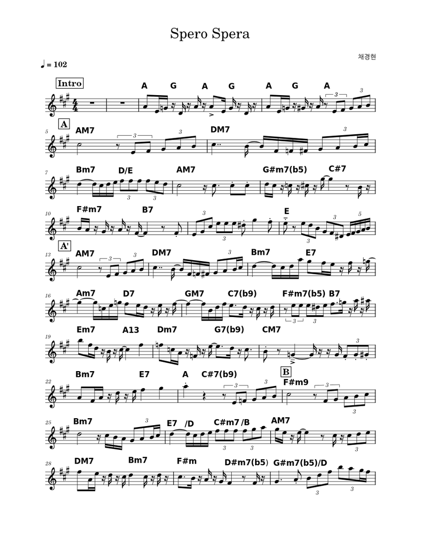 Spero Spera only violin Sheet music for Violin (Solo) | Musescore.com