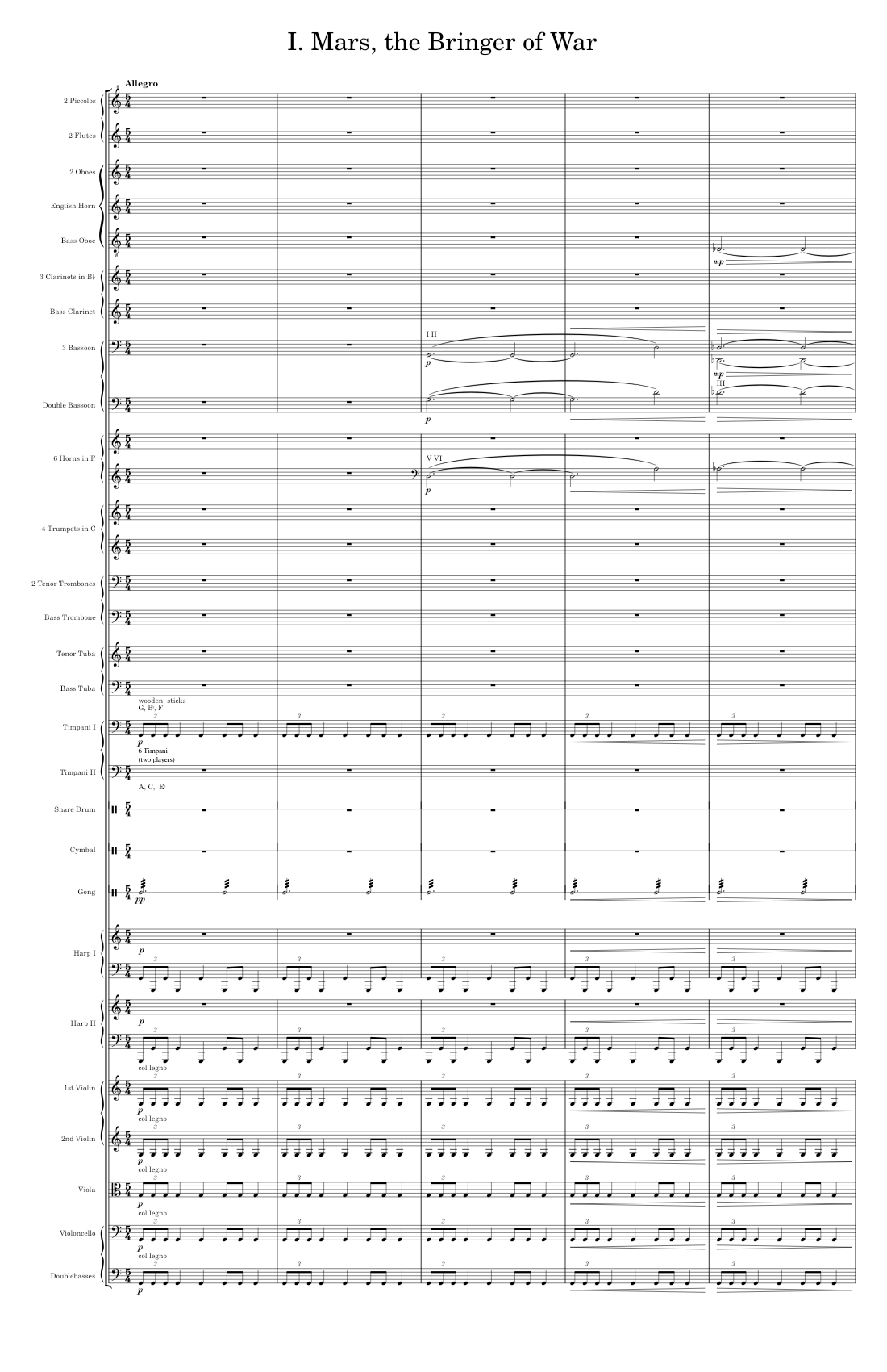 I Mars, the Bringer of War - Gustav Holst - piano tutorial