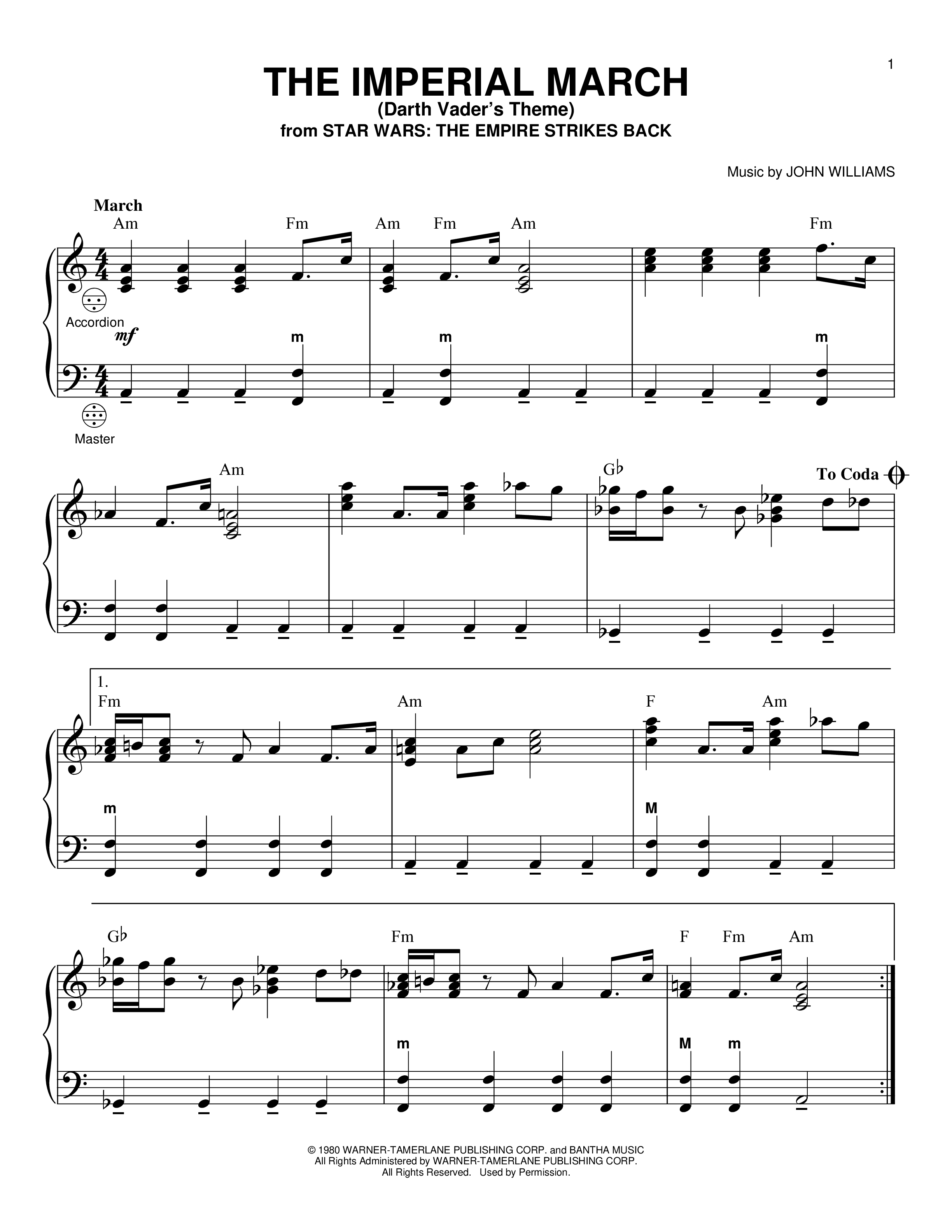 Play Official version of The Imperial March sheet music by John ...