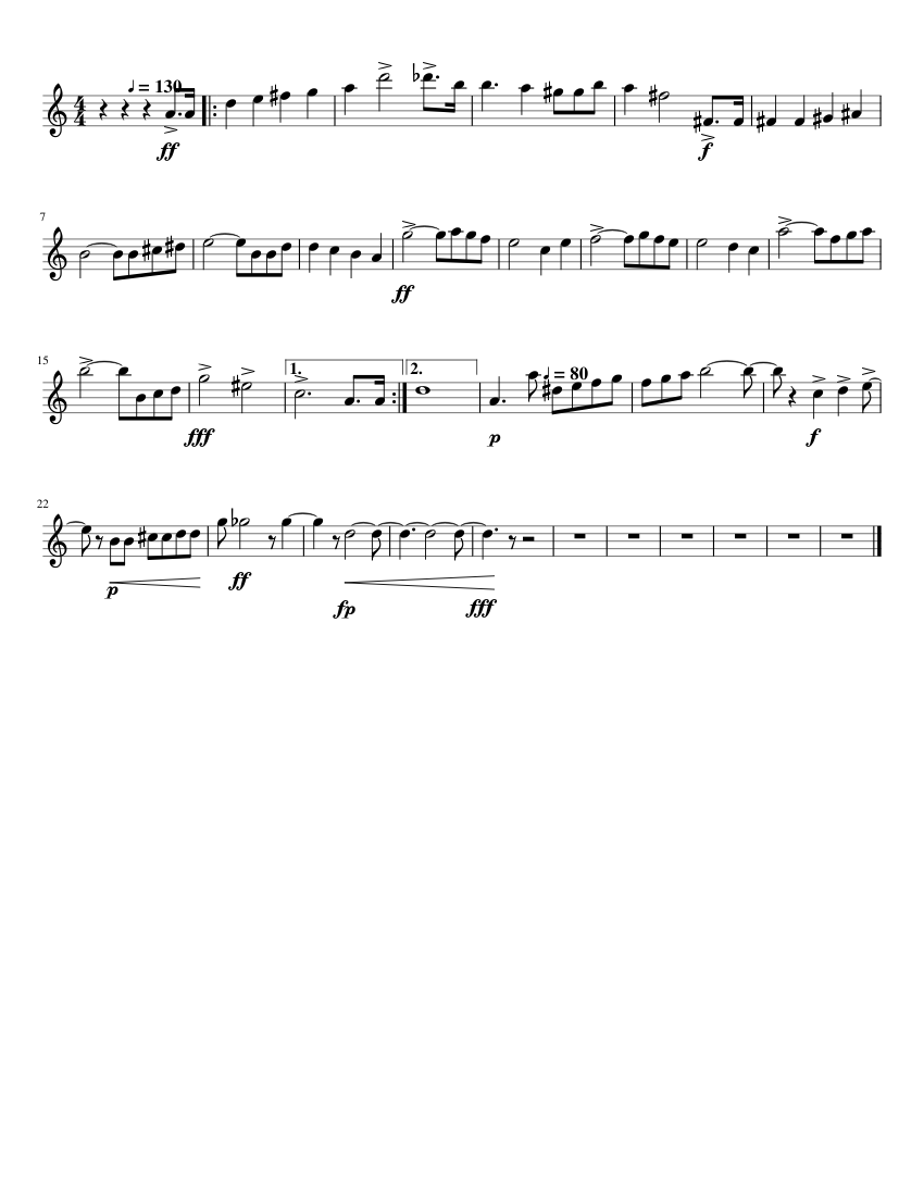 Dragon Quest Overture Sheet music for Trumpet in b-flat (Solo ...