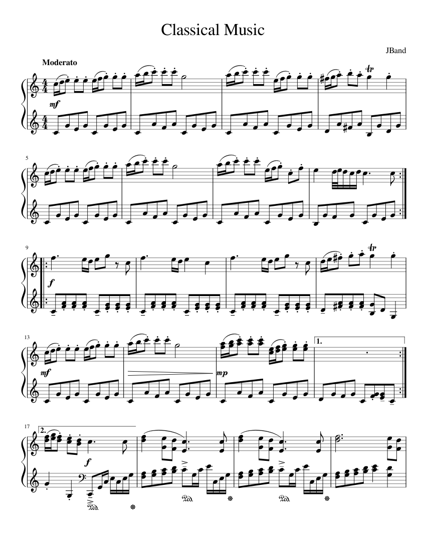 Classical Piano Sheet Music for Piano (Solo) | MuseScore.com