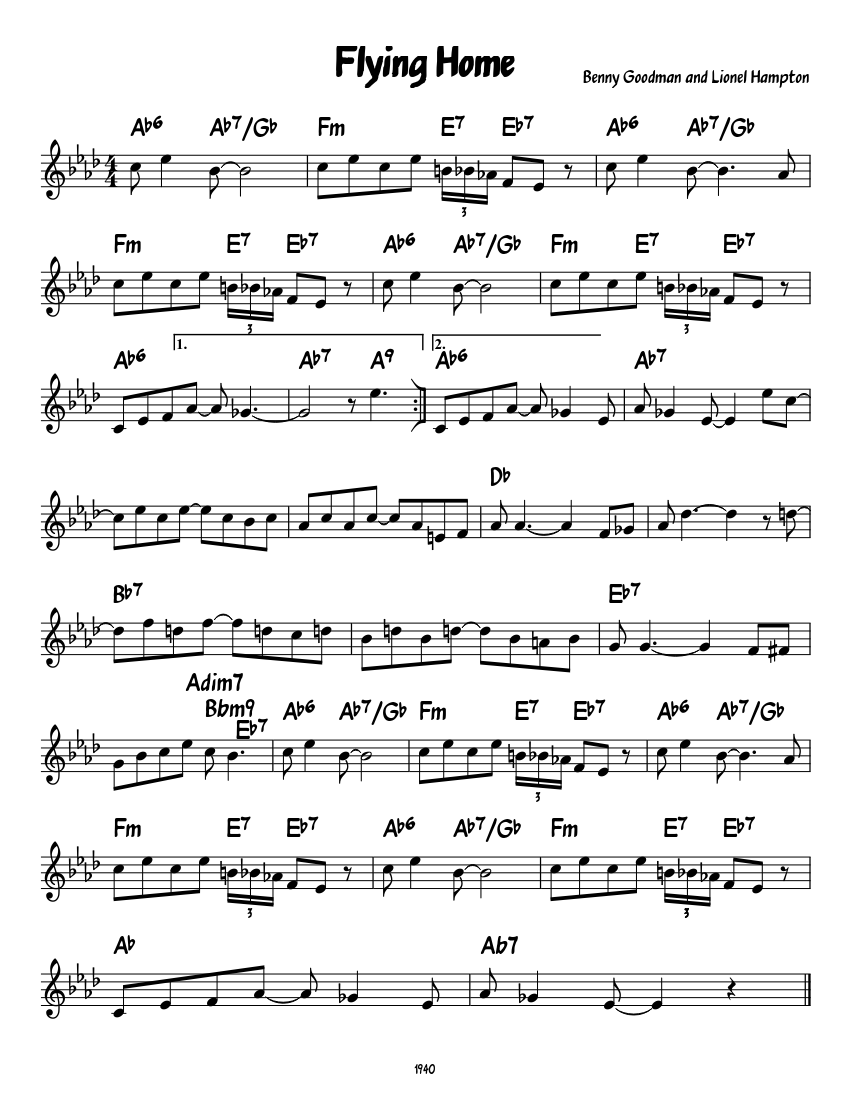Flying Home Sheet Music for Piano (Solo) Easy | MuseScore.com