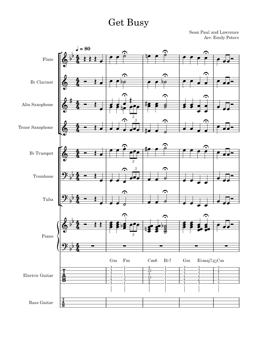Get Busy 1 Sheet music for Piano, Trombone, Tuba, Flute & more ...